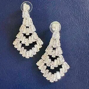 Samstyle | Jewelry | Crystal Chandelier Drop Earrings Cz Bridal ...